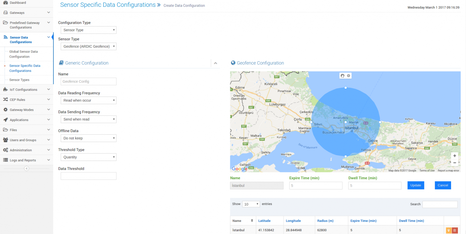 IoT Sensor Data Configurations - IoT-Ignite Enterprise